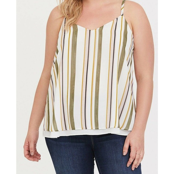 torrid | Tops | Torrid Striped Double Layer Chiffon Cami Top | Poshmark